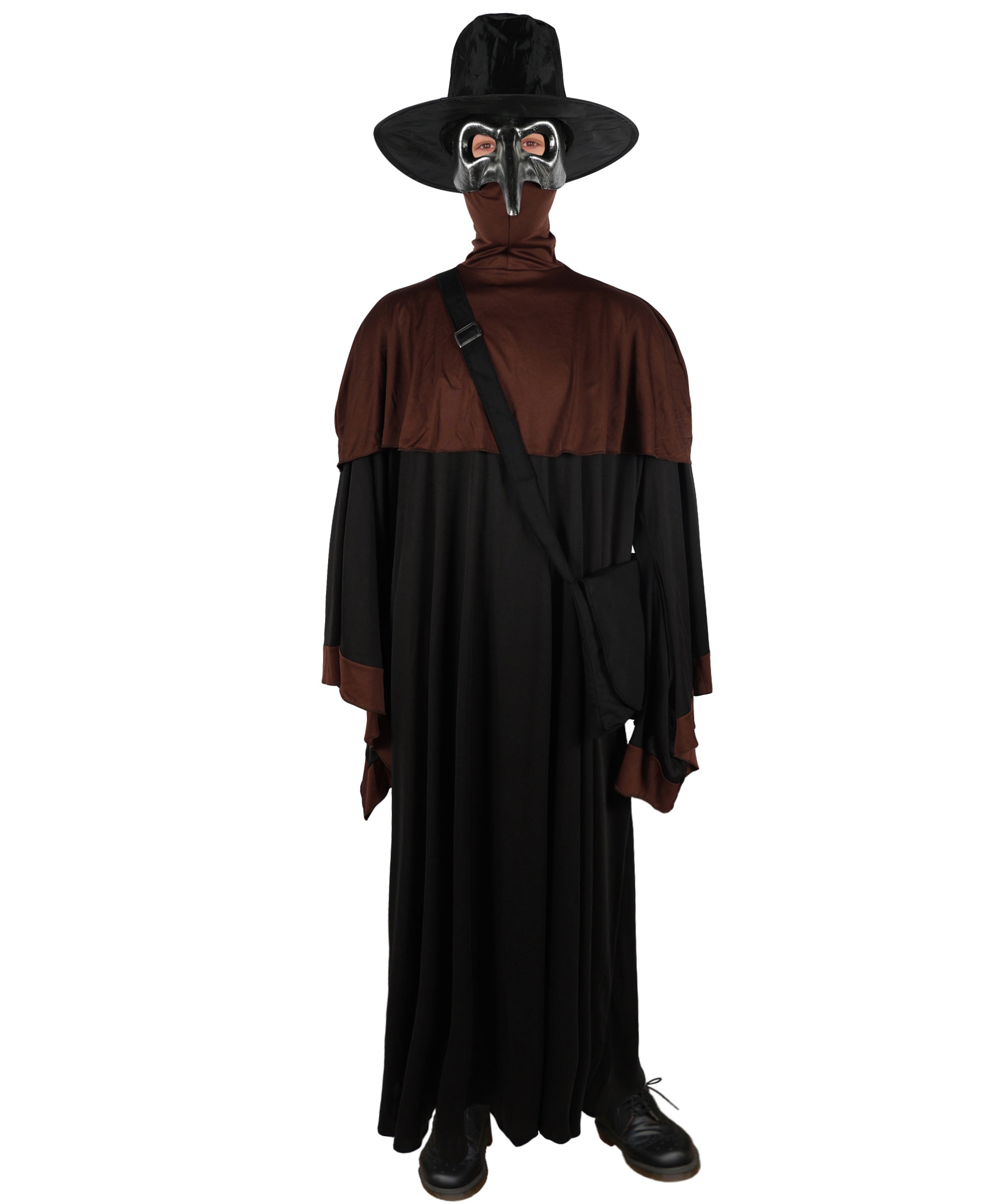 HPO Adult Men’s Plague Doctor Costume Set | Robe, Bird Beak Mask & Wid
