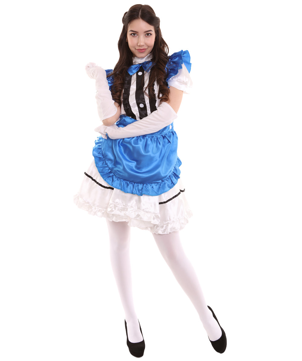French Maid Royal Blue Uniform Costume – HPO